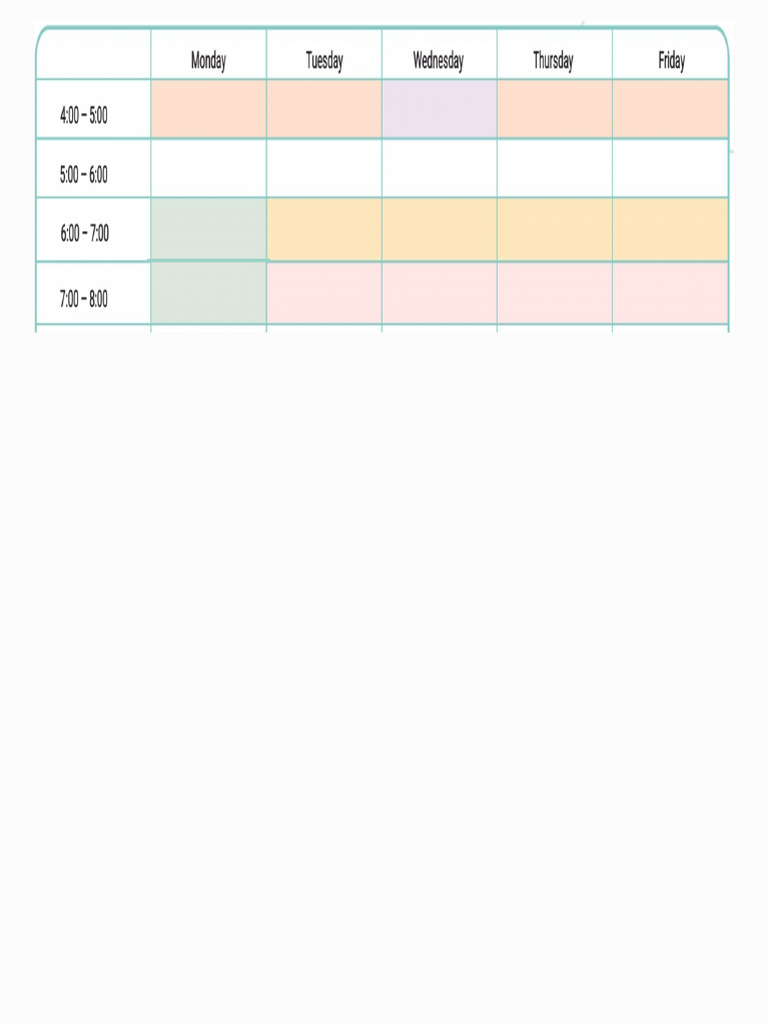 LESSON SCHEDULE TEMPLATE | PDF