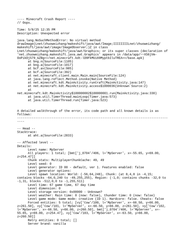 Crash 2025 05 08 - 12.35.46 Client | PDF | Java (Programming Language) | Computer Engineering