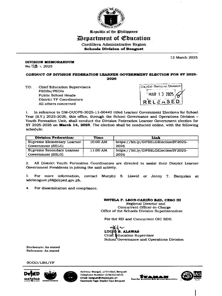 SDO Memo No. 118, S. 2025 | PDF