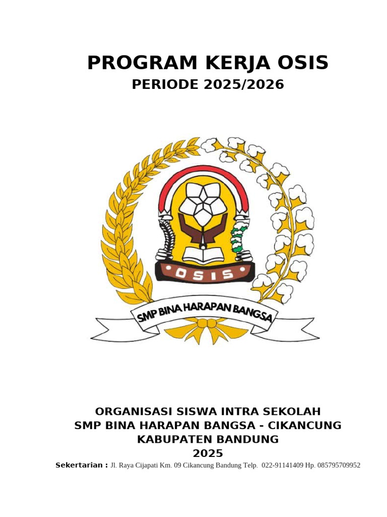 Program Kerja Osis BHB 2025-2026 | PDF