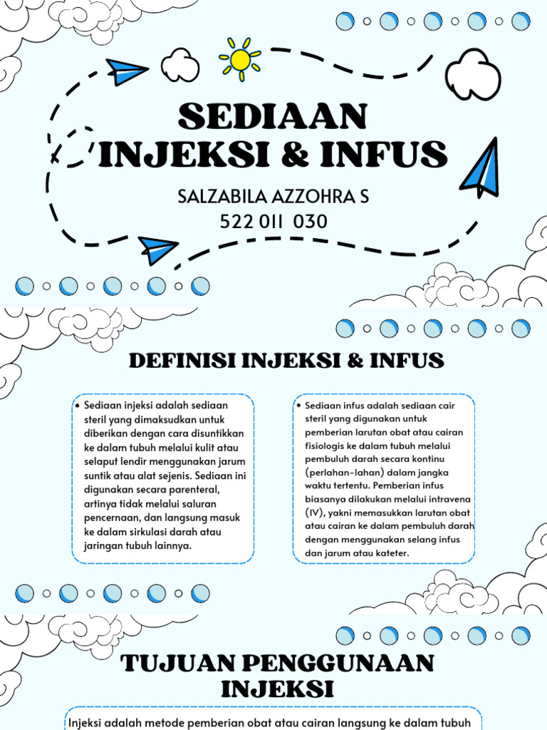 Sediaan Injeksi & Infus Salzabila Azzohra S (522 011 030) | PDF