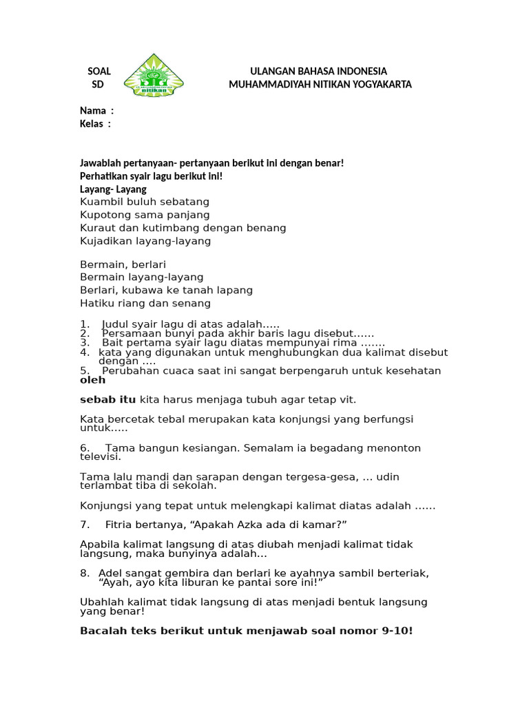 Latihan Soal Bi 7 | PDF