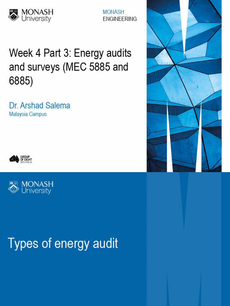 2025 - S1 - MEC58856885 - MA - Week 4 Part 3 - Types of Energy Audit | PDF