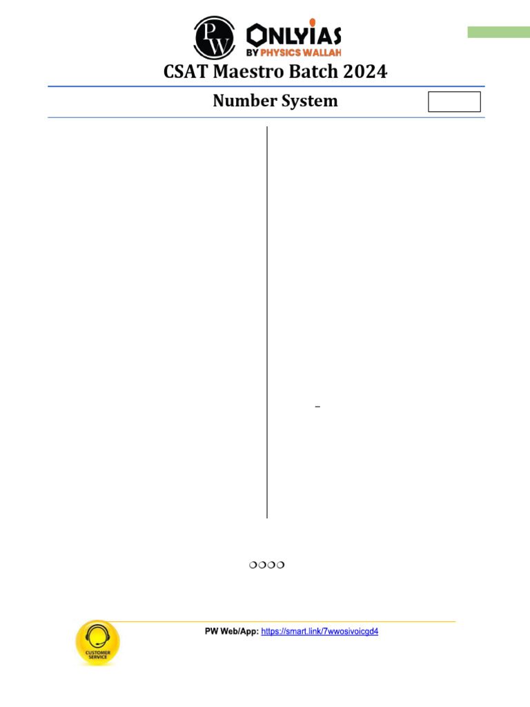 CSAT Batch 2024 Math Problems | PDF | Mathematical Concepts | Number Theory