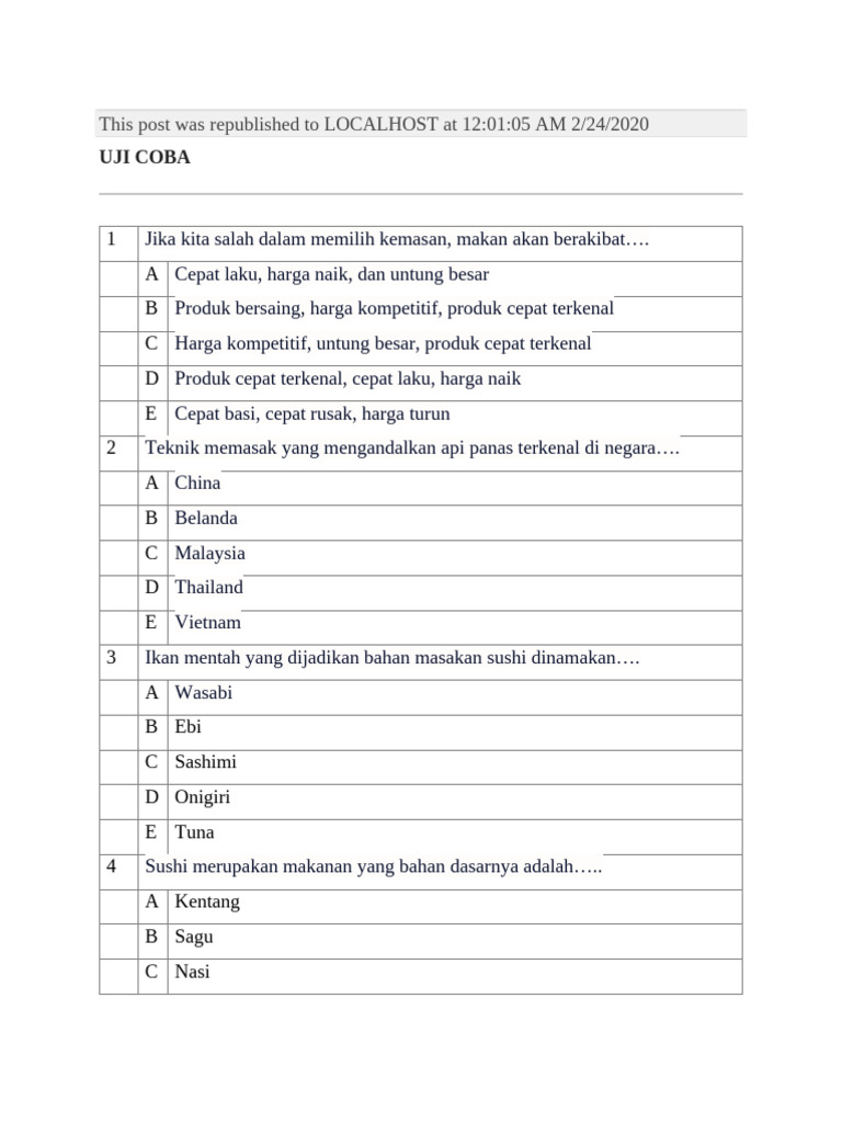 GENAP-Soal - PKWU - Kelas - XI | PDF