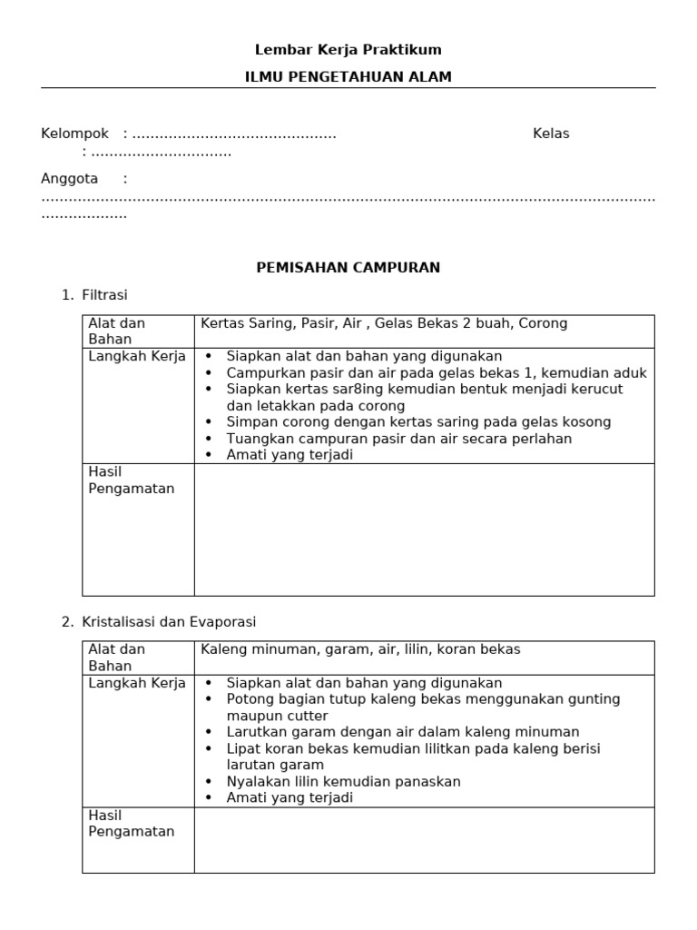 Lembar Kerja Praktikum | PDF