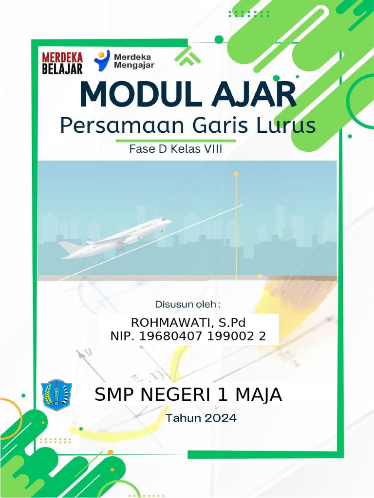 Modul Ajar Matematika - Persamaan Garis Lurus - Fase D | PDF