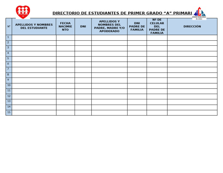Formato de Directorio de Estudiantes | PDF