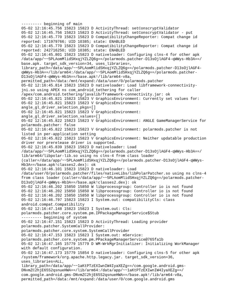 Polarmods - Patcher Logcat | PDF | System Software | Software