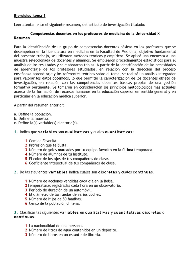 Ejercicios Tema 1C | PDF | Medicina | Estadísticas
