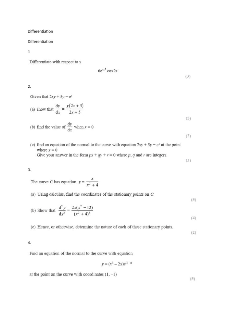 Differentiation | PDF