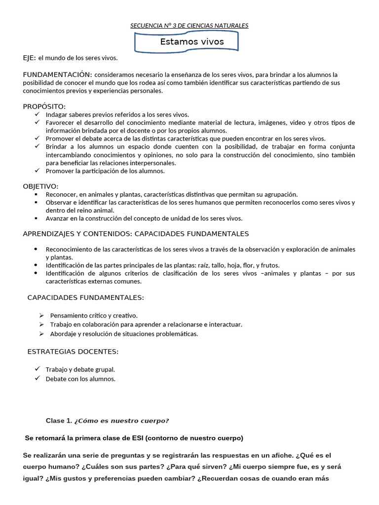 Sec 2 Ciencias Naturales | PDF | Enseñando | Biología