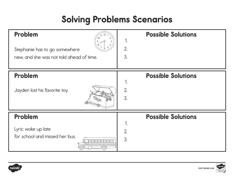 Black and White Solving Problems Scenario Activity | PDF