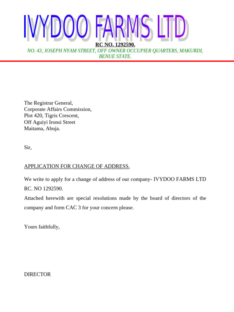 Change of Address | PDF
