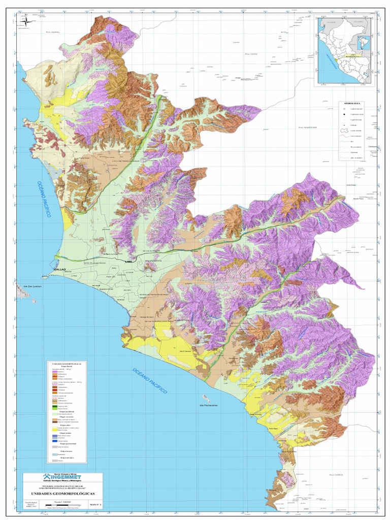 Mapa 2 de 3 y 4 Geomorfológico Lima Metropolitana 2015 | PDF