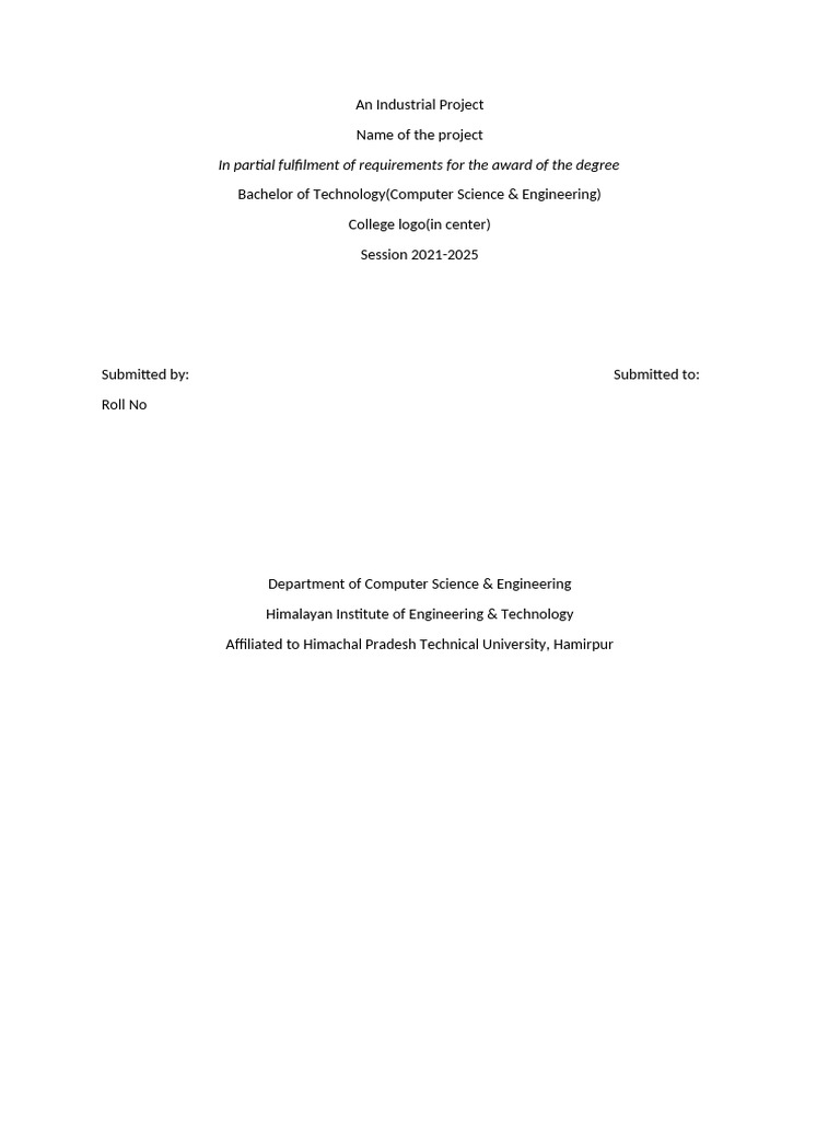 An Industrial Project | PDF