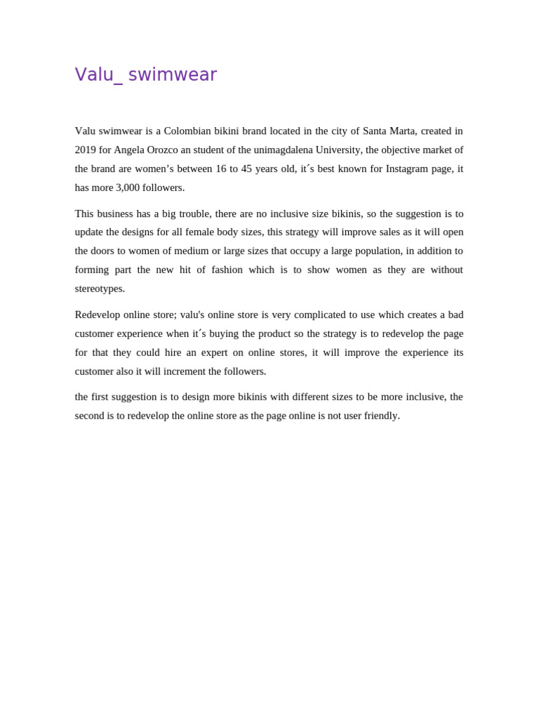 Improving A Business Plan, Valu Swinmear ..1 | PDF