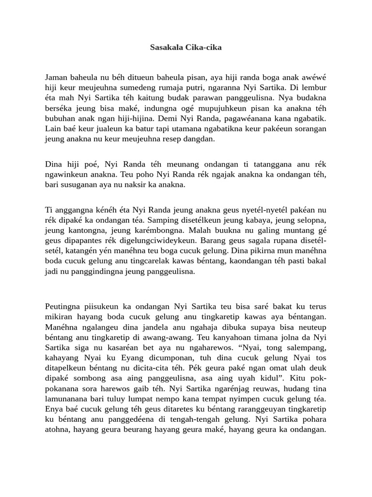 Dongeng Sasakala | PDF