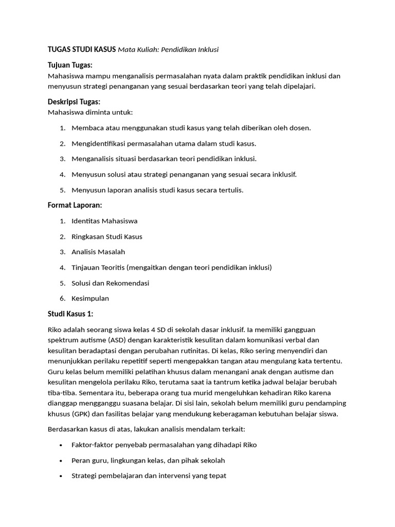 TUGAS INDIVIDU STUDI KASUS Mata Kuliah | PDF