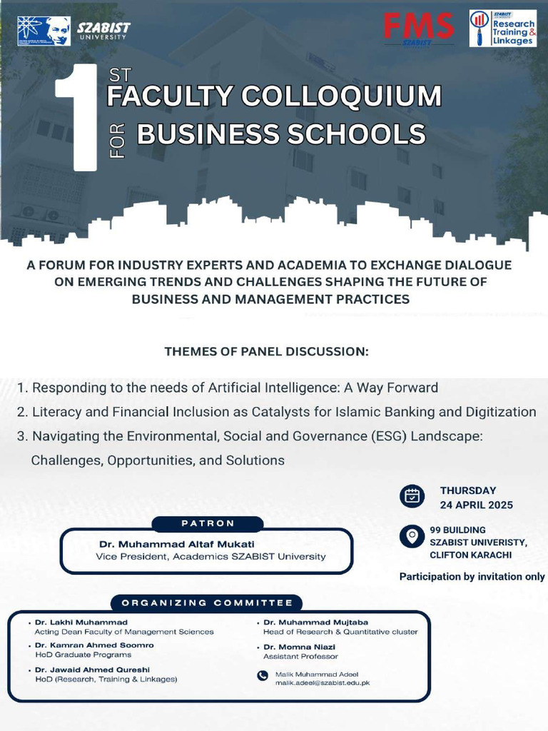 1st Faculty Colloquium For Business Schools | PDF