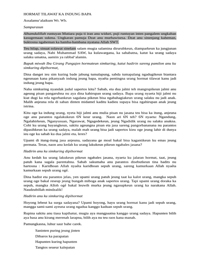 Naskah Biantara | PDF