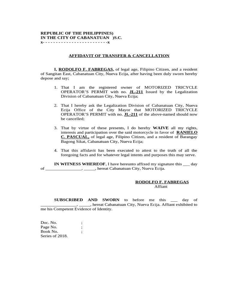 CANCELLATION OF MTOP | PDF