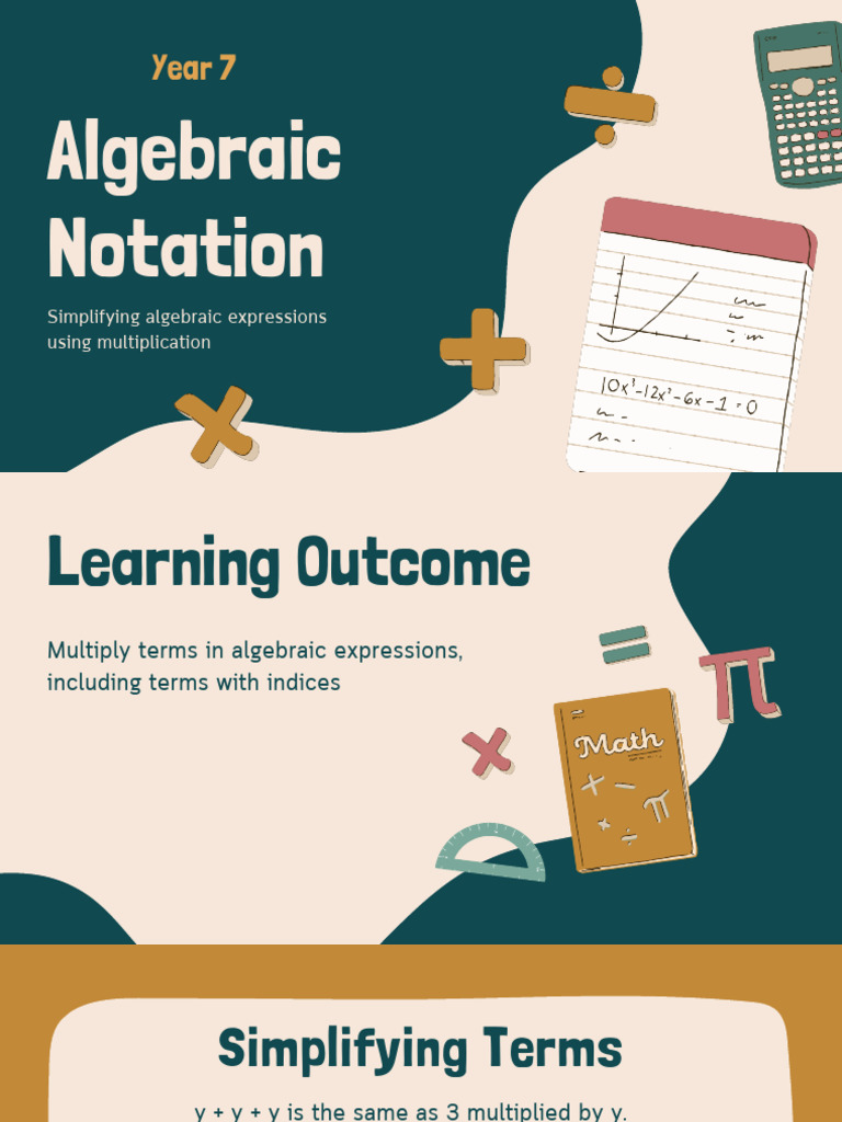 Simplifying Algebraic Expressions Guide | PDF