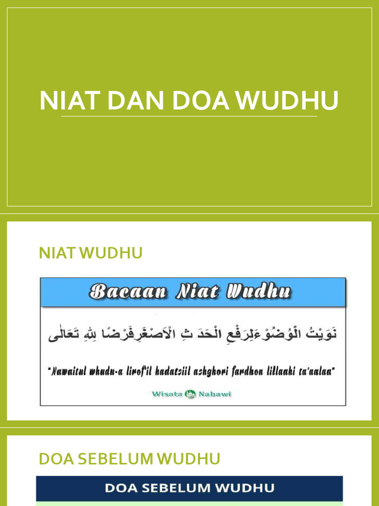 NIAT DAN DOA WUDHU | PDF