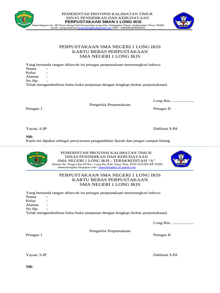 Blanko Bebas Pustaka | PDF