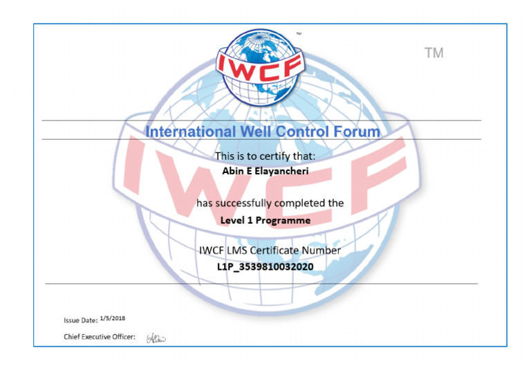 Iwcf Level 1 | PDF