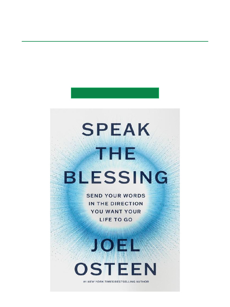 Speak the Blessing: Transform Your Life | PDF | David | Miracle