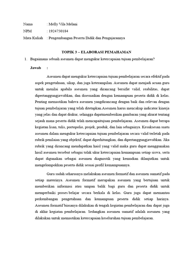 T3.5 Elaborasi Pemahaman - PPDP, Melly Vila Melani | PDF