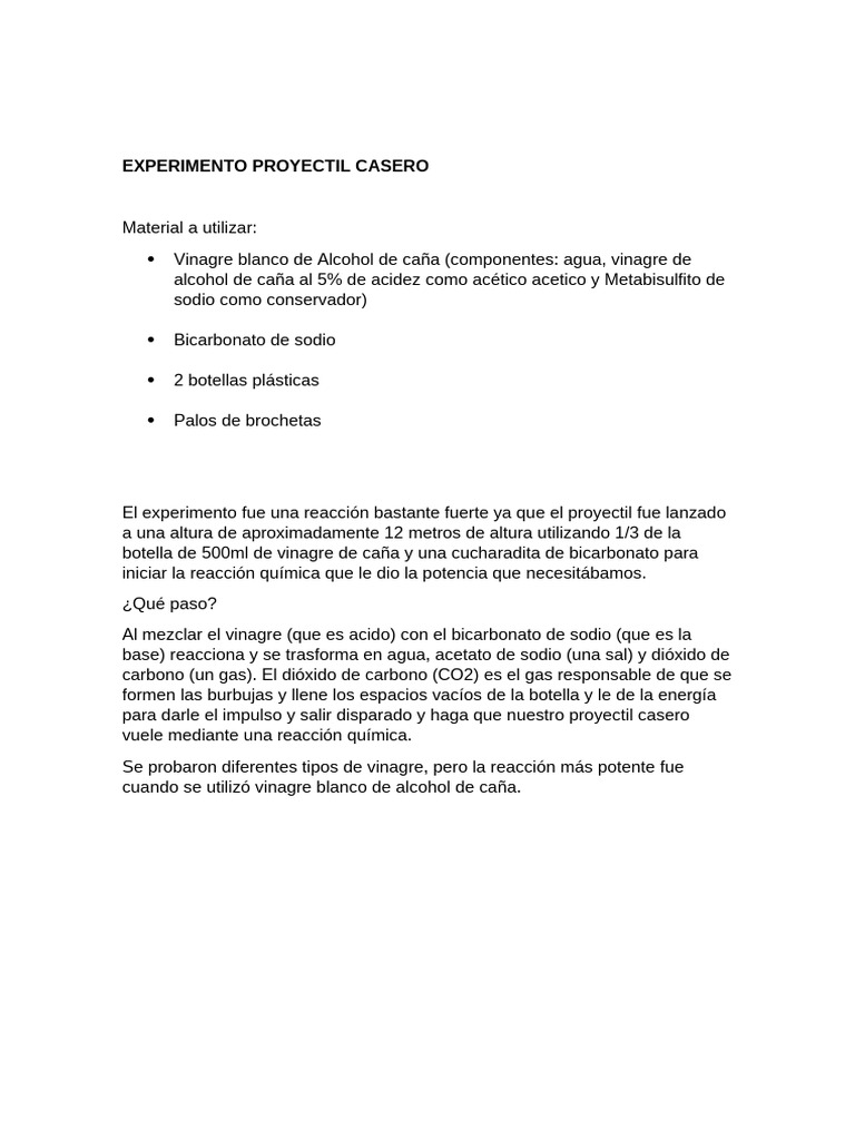 Experimento de Proyectil Casero | PDF