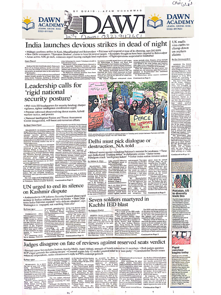 Dawn Newspaper 07 May 2025 by 03229117651 | PDF