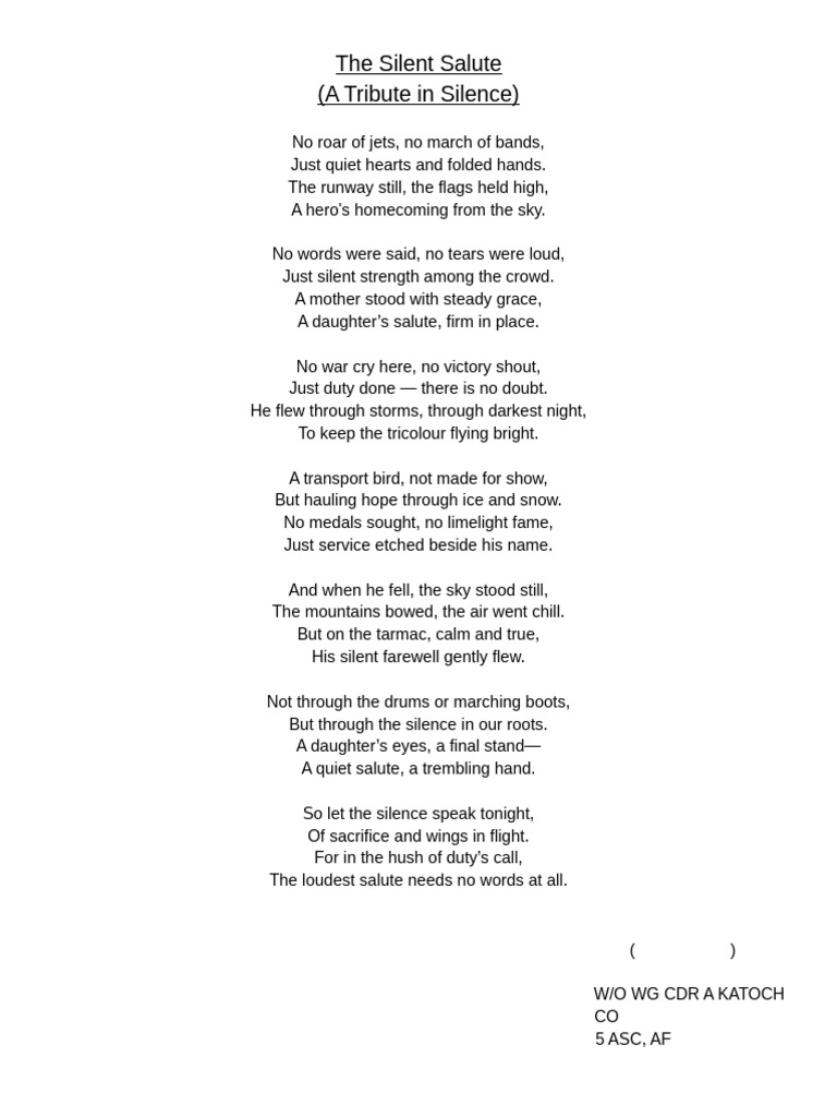 The Silent Salute NEW | PDF
