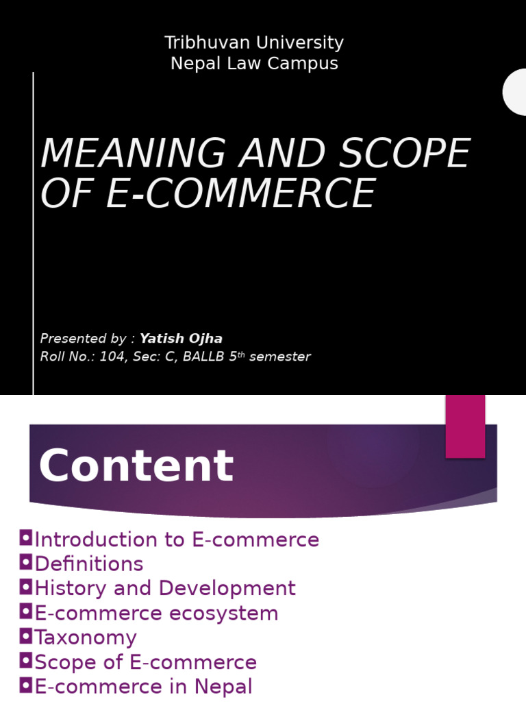 Meaning and Scope of E-commerce | PDF | E Commerce | Service Industries