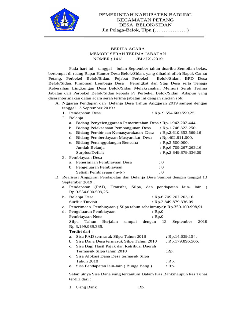 Surat Pernyataan BKK | PDF