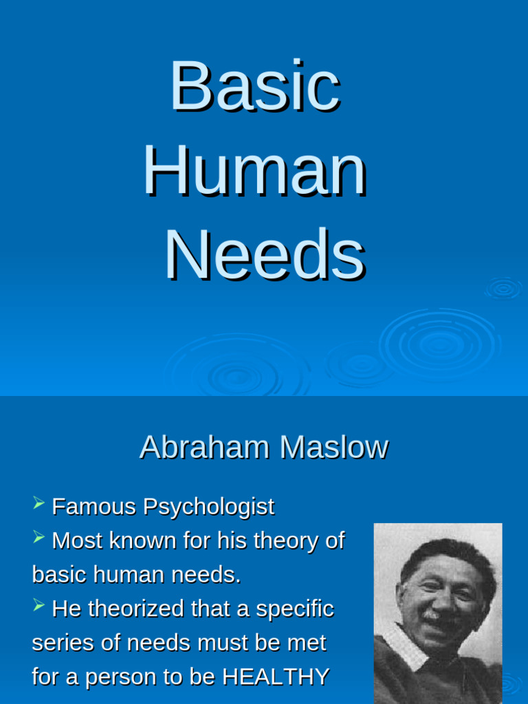 Maslow Basic Human Needs Notes Pdf