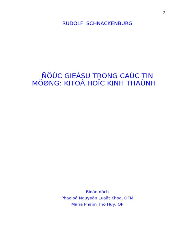 Đ C Giêsu Trong Các Tin M NG C A Rudolf Schnackenburg | PDF