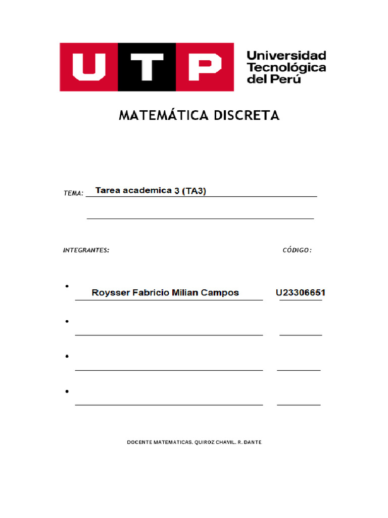 Matematica Discrecta-Ta3 | PDF | Proposición | Puerta lógica