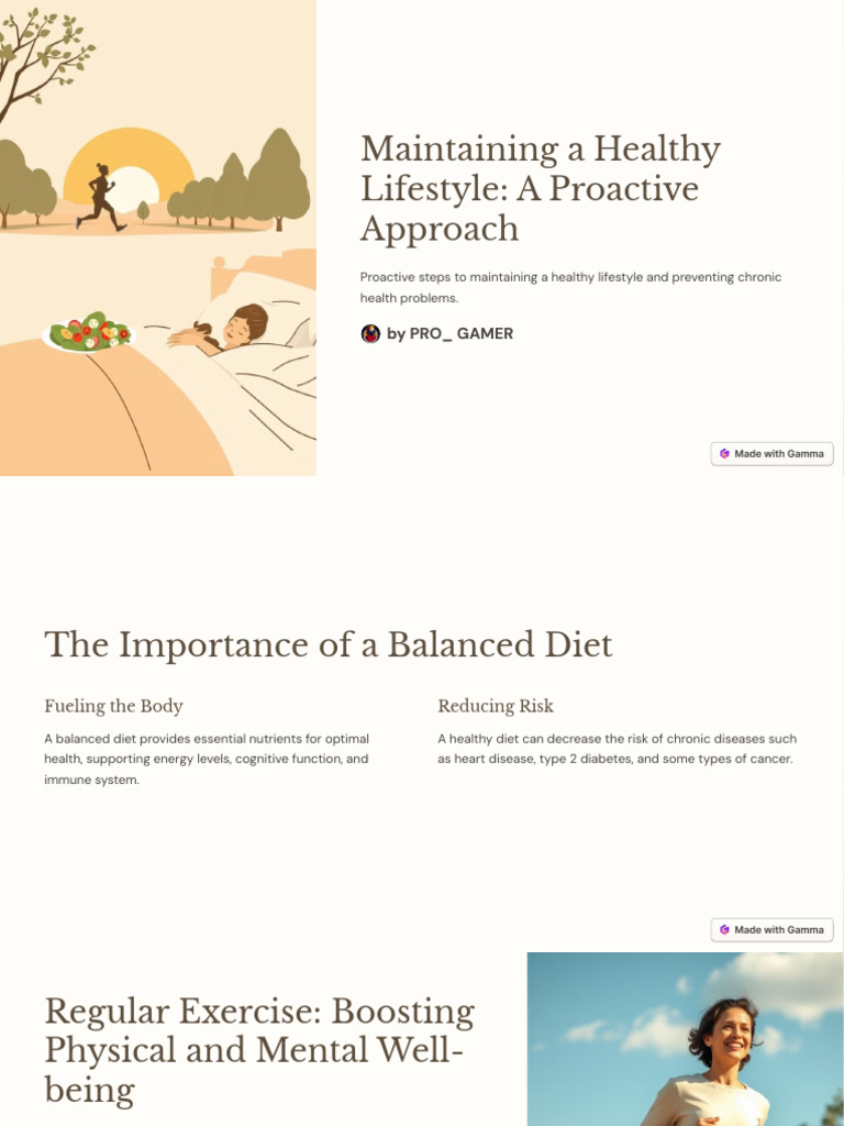 Maintaining A Healthy Lifestyle A Proactive Approach | PDF ...