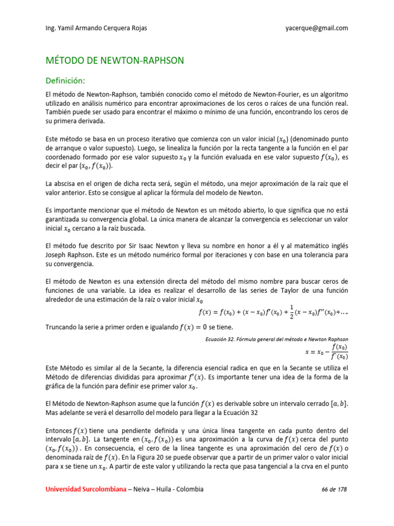 Newton-Raphson Steffensen | PDF | Pendiente | Análisis matemático