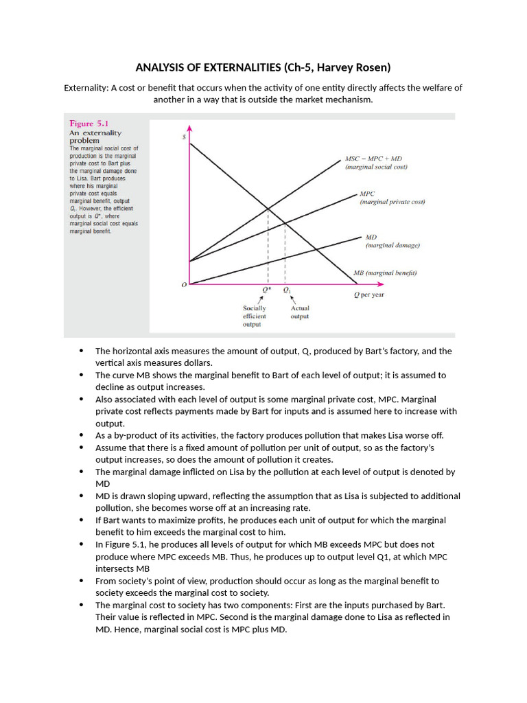 Externalities (Ch-5 Rosen) | PDF | Marginal Cost | Externality