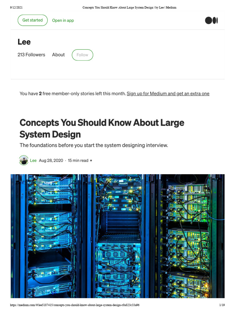 Concepts You Should Know About Large System Design - by Lee - Medium | PDF | Load Balancing ...