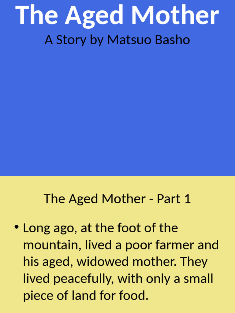 Wisdom and Sacrifice in The Aged Mother | PDF
