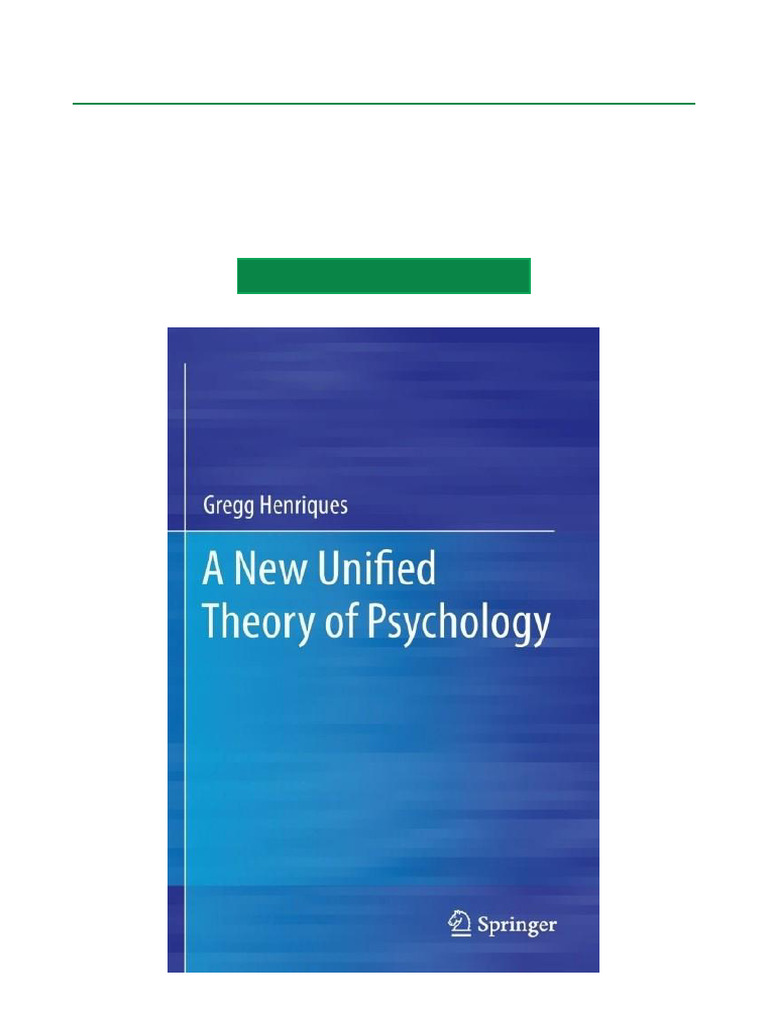 A New Unified Theory of Psychology Scribd PDF Download | PDF