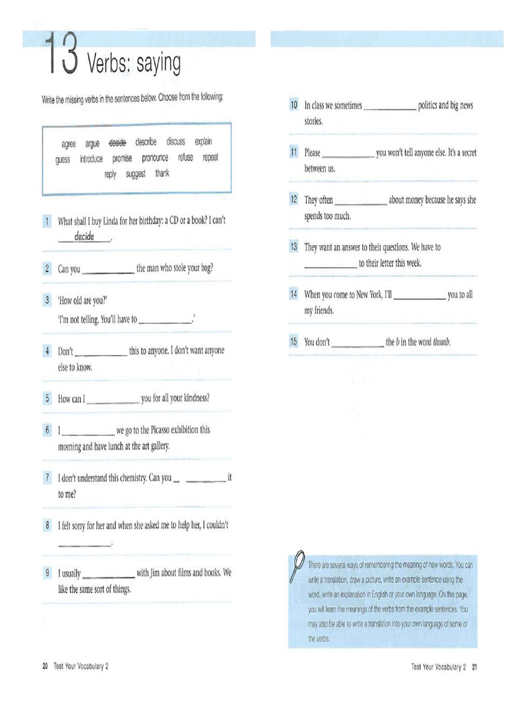 Test Your Vocabulary 3 Pre-Intermediate by Penguin Book Page 14 To 21 | PDF