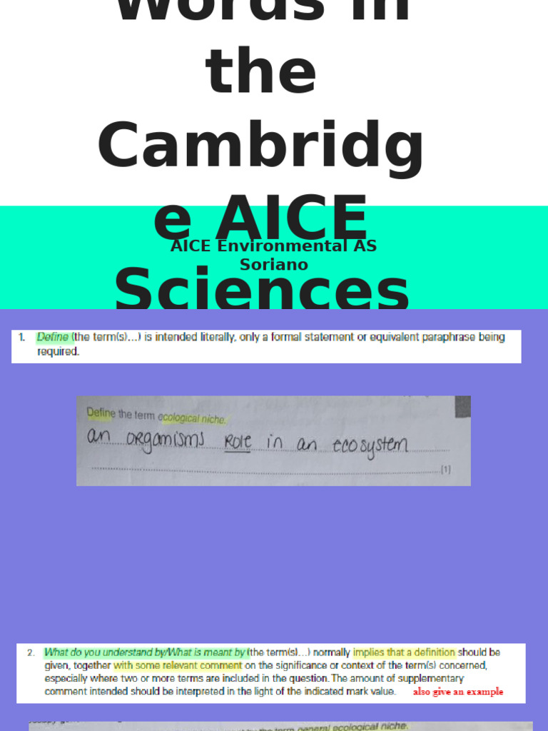 AICE Command Words | PDF