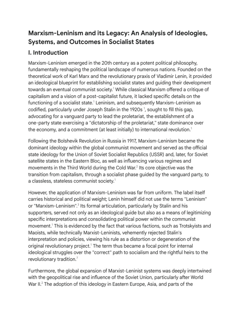 Ideologies of Marxism-Leninism Analyzed | PDF | Communism | Vladimir Lenin