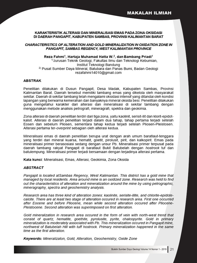 Karakteristik Alterasi Dan Mineralisasi | PDF